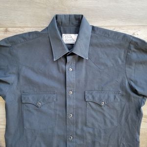 H Bar C | Shirts | Vintage H Bar C Western Pearl Snap Shirt All Black ...